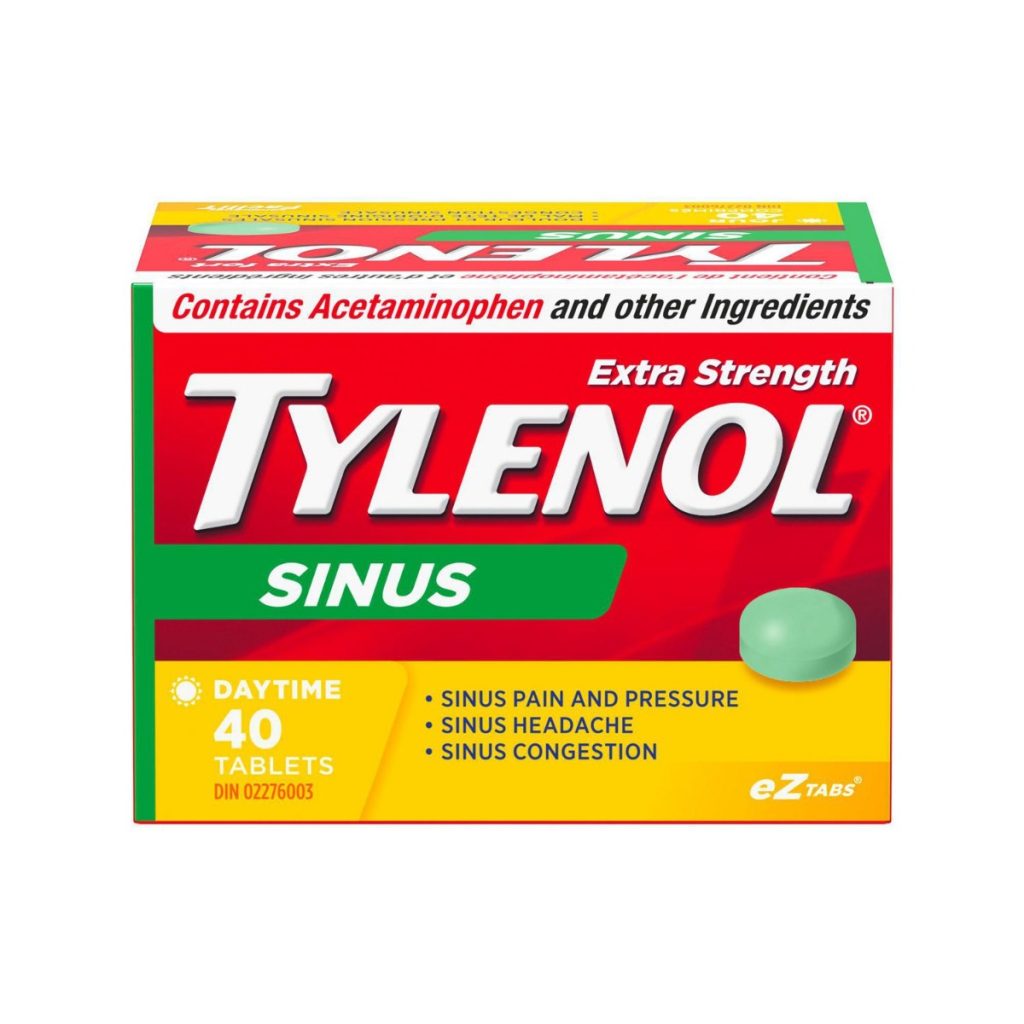 Tylenol Extra Strength Sinus Relief Daytime EZTabs, Acetaminophen 500mg ...