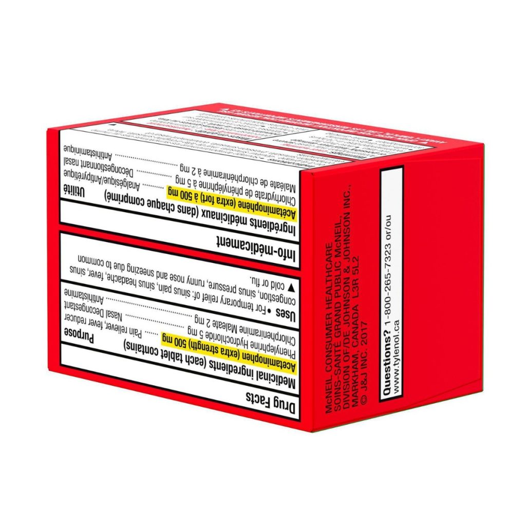 TYLENOL® Extra Stength Sinus eZ Tabs, Relieves Sinus congestion & other ...