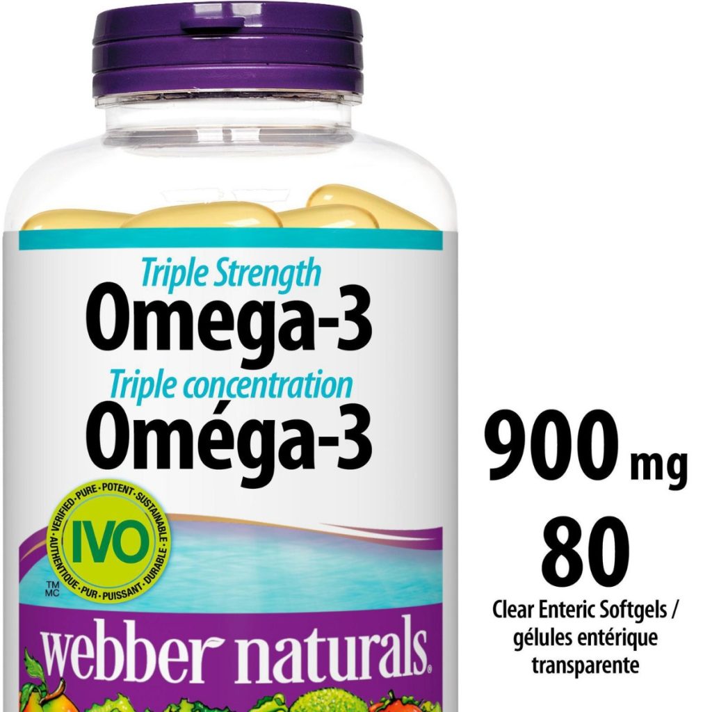 Webber Naturals® Triple Strength Omega-3, 900 mg| 80 Clear Enteric ...